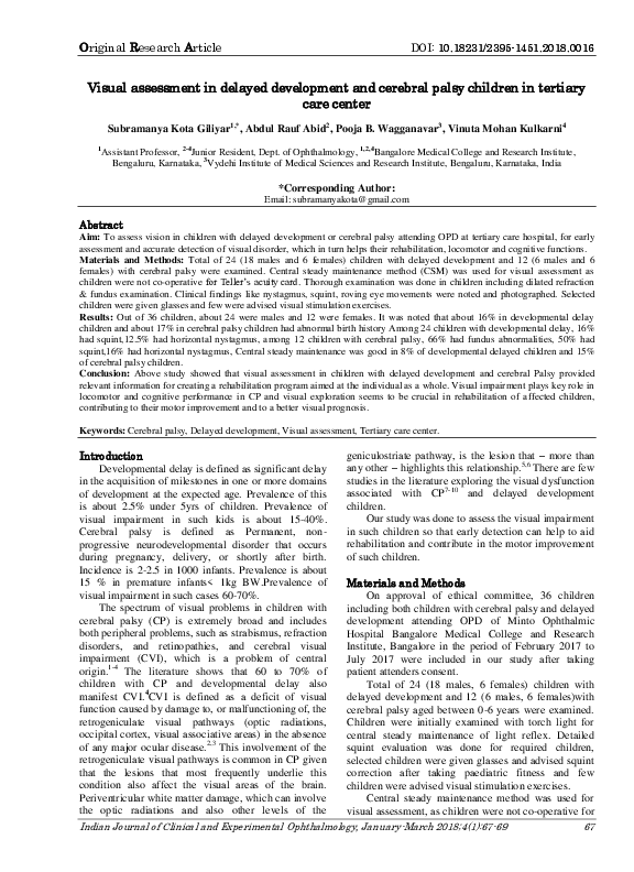 (PDF) Visual assessment in delayed development and cerebral palsy ...