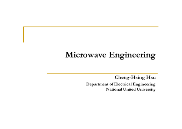 (PDF) Microwave Engineering