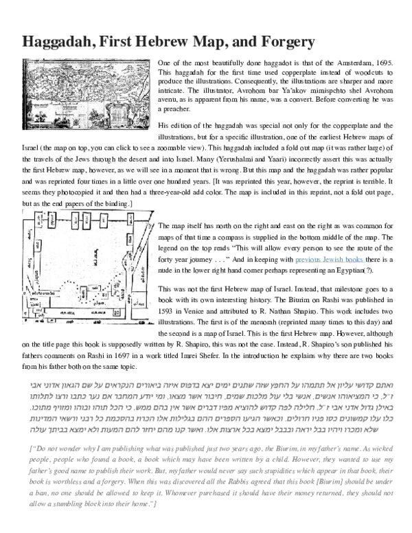 (PDF) Haggadah, First Hebrew Map, and Forgery