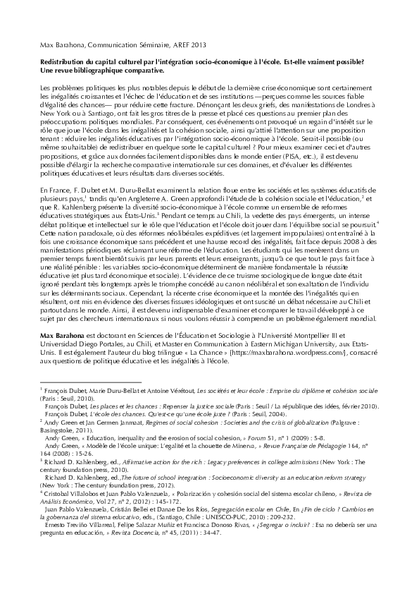 (PDF) Max Barahona Seminaire AREF 2013