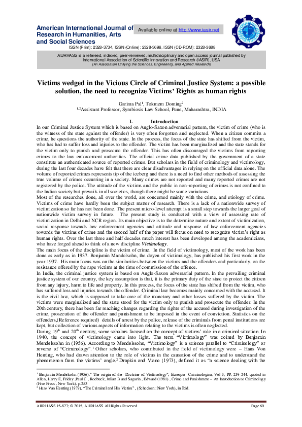 PDF Victims Wedged In The Vicious Circle Of Criminal Justice System A Possible Solution The pdf-victims-wedged-in-the-vicious-circle-of-criminal-justice-system-a-possible-solution-the