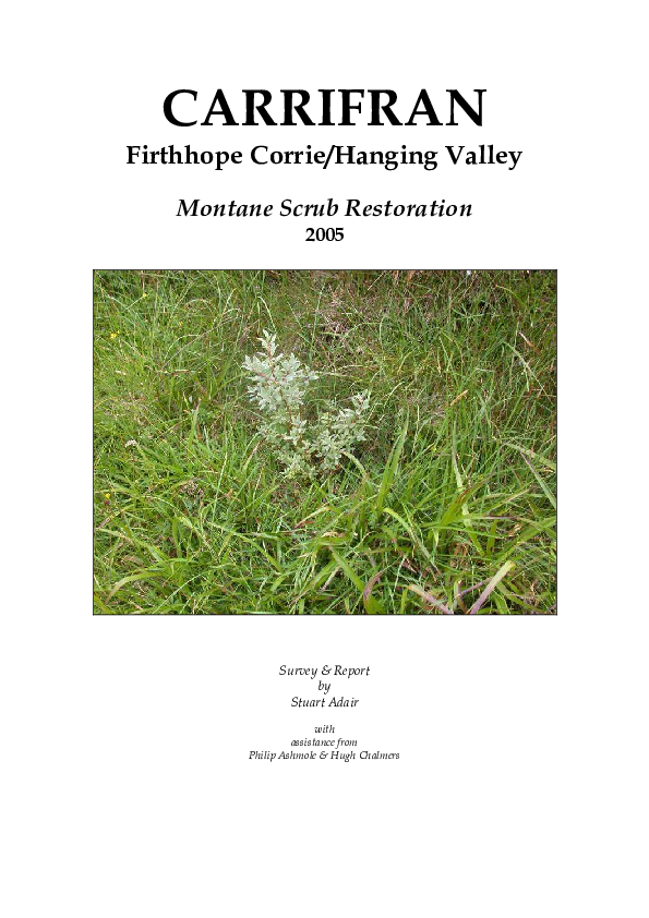 (PDF) CARRIFRAN Firthhope Corrie/Hanging Valley Montane Scrub ...