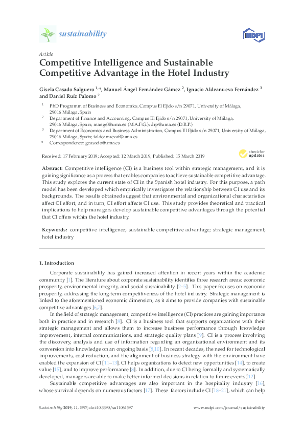 (PDF) Competitive Intelligence and Sustainable Competitive Advantage in ...