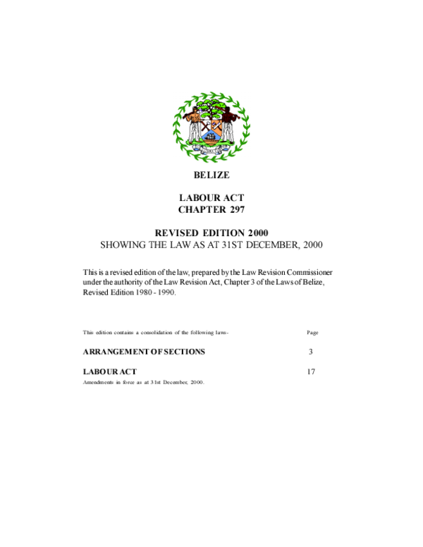 (PDF) Belize labour ACT