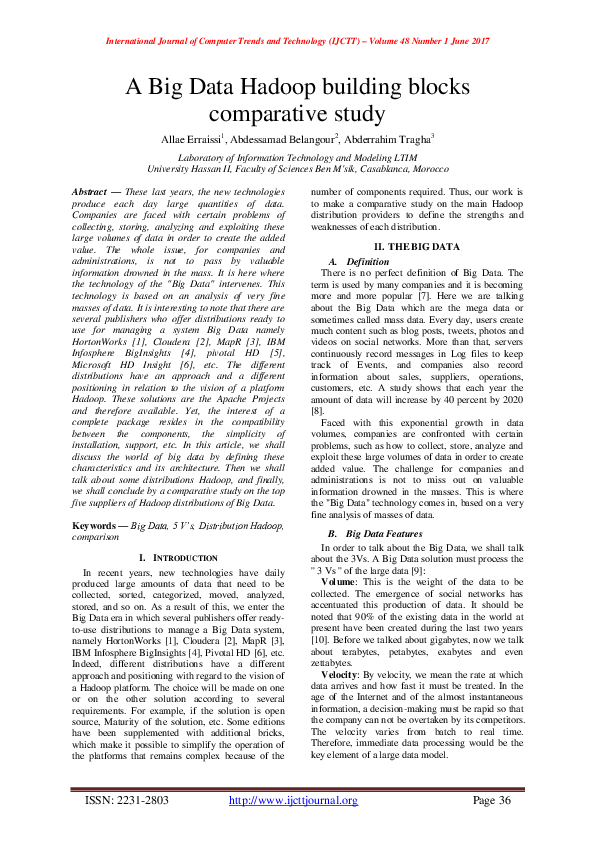 (PDF) A Big Data Hadoop building blocks comparative study