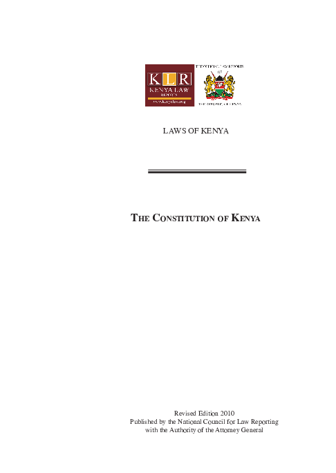 (PDF) The ConsTiTuTion of Kenya Revised Edition 2010 Published by the ...