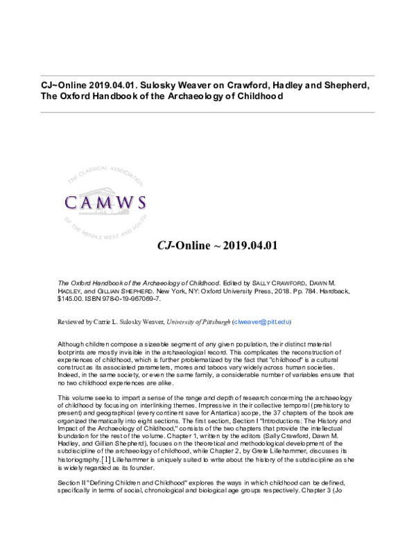 (PDF) Review of Sally Crawford, Dawn M. Hadley, and Gillian Shepherd ...