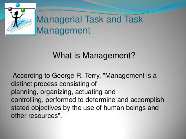 (PDF) Managerial Task and Task Management