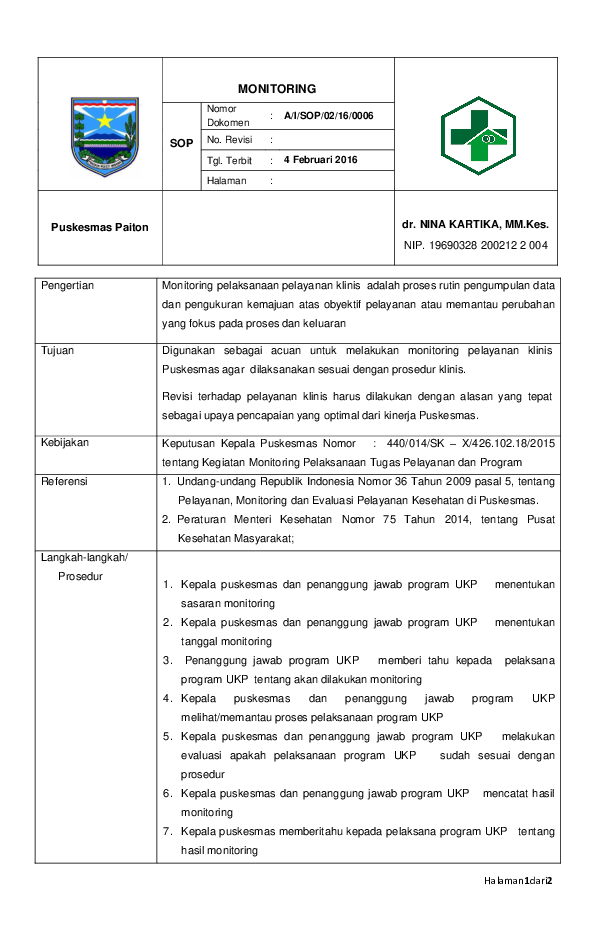 (DOC) Form SOP monitoring
