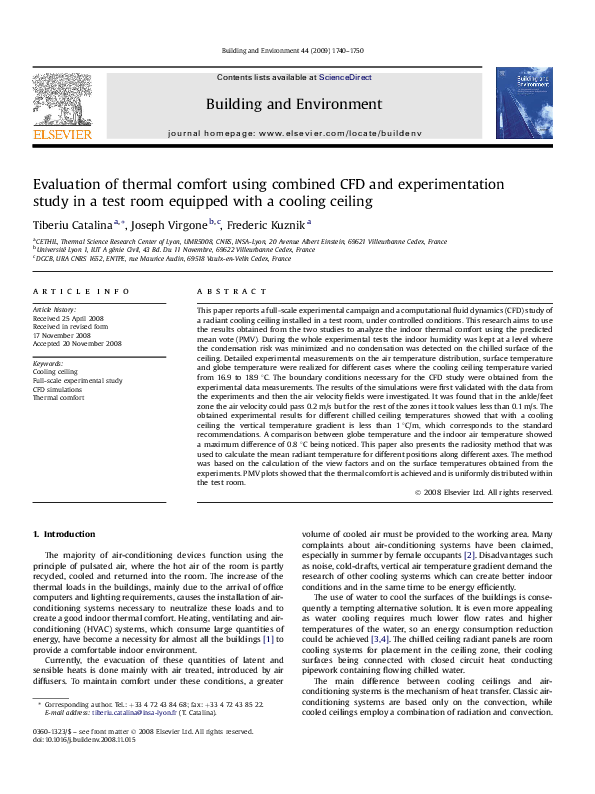 (PDF) Evaluation of thermal comfort using combined CFD and ...