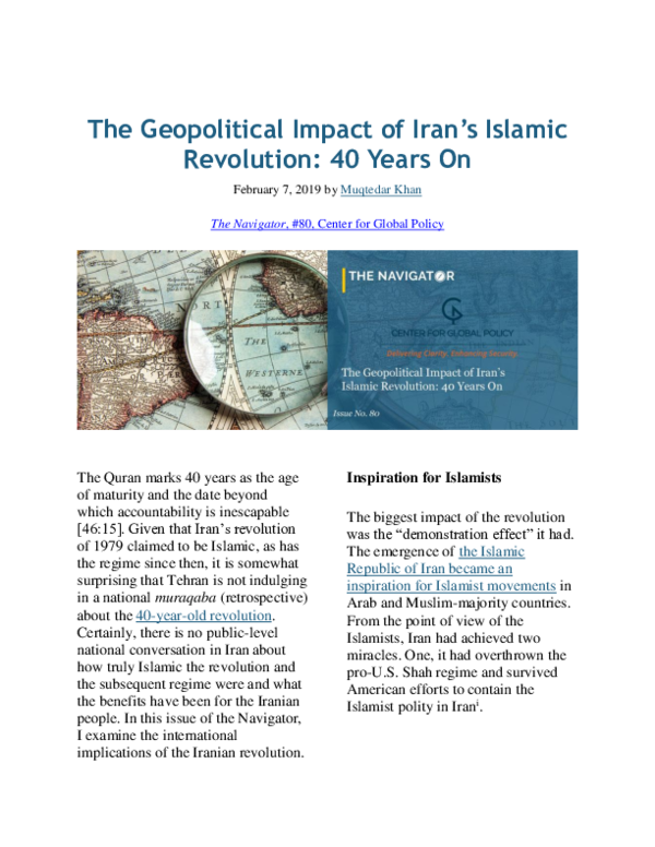 (DOC) The Geopolitical Impact of Iran's Islamic Revolution