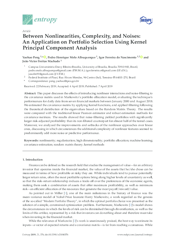 (PDF) Between Nonlinearities, Complexity, and Noises: An Application on Portfolio Selection ...