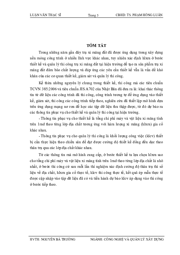(PDF) LUN VĂN THC SĨ CBHD: TS. PHM HNG LUÂN HVTH: NGUYN BÁ TRƯNG NGÀNH ...