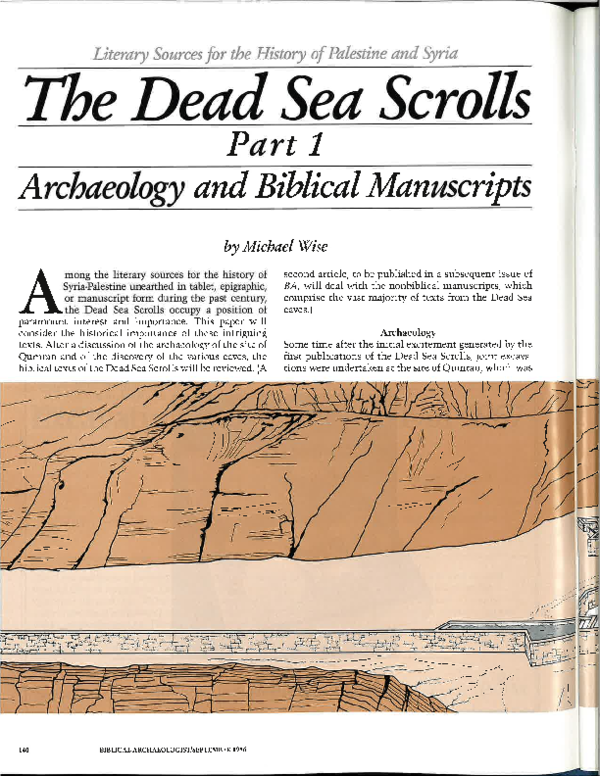 (PDF) The Dead Sea Scrolls pt. 1: Archeology and Biblical Manuscripts