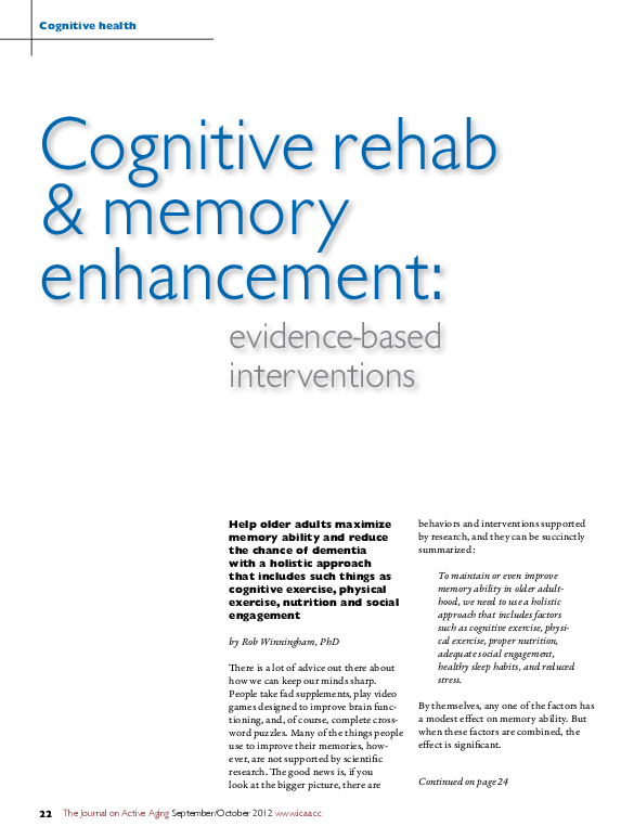 (PDF) Cognitive Rehab and Memory Enhancement