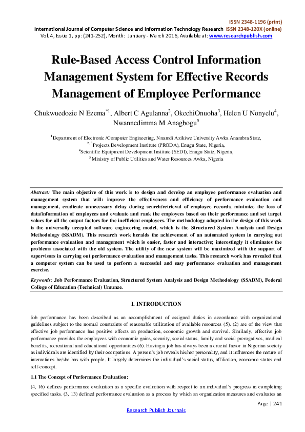 (PDF) Rule-Based Access Control Information Management System for ...