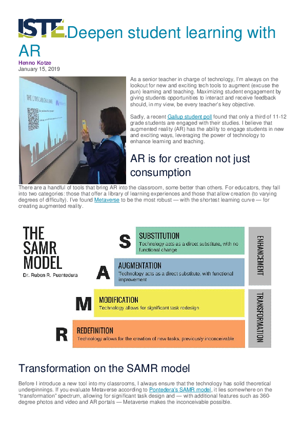 (PDF) Deepen student learning with AR | Henno Kotze - Academia.edu