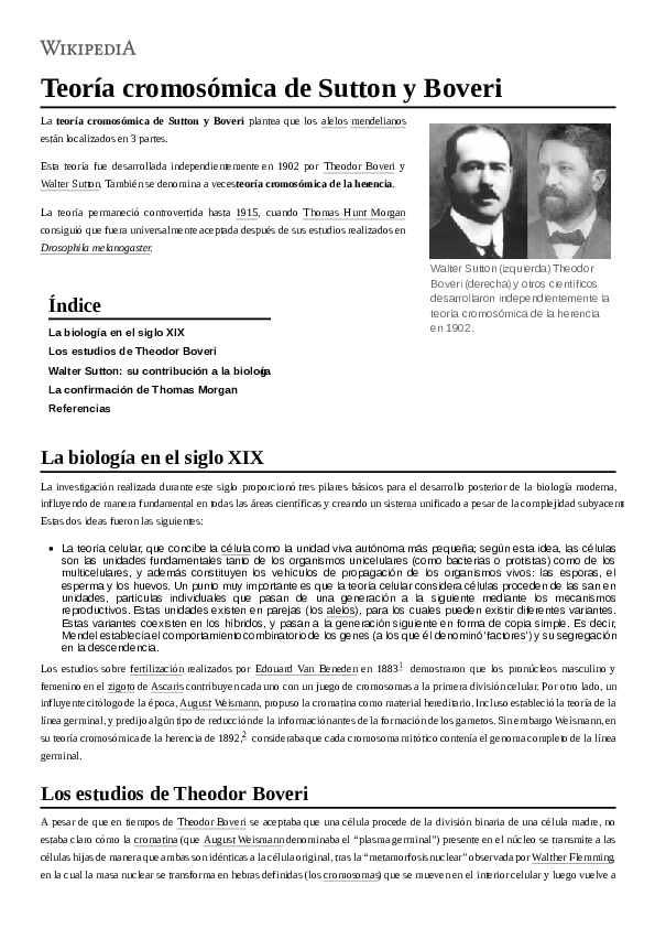 (PDF) Teoría cromosómica de Sutton y Boveri