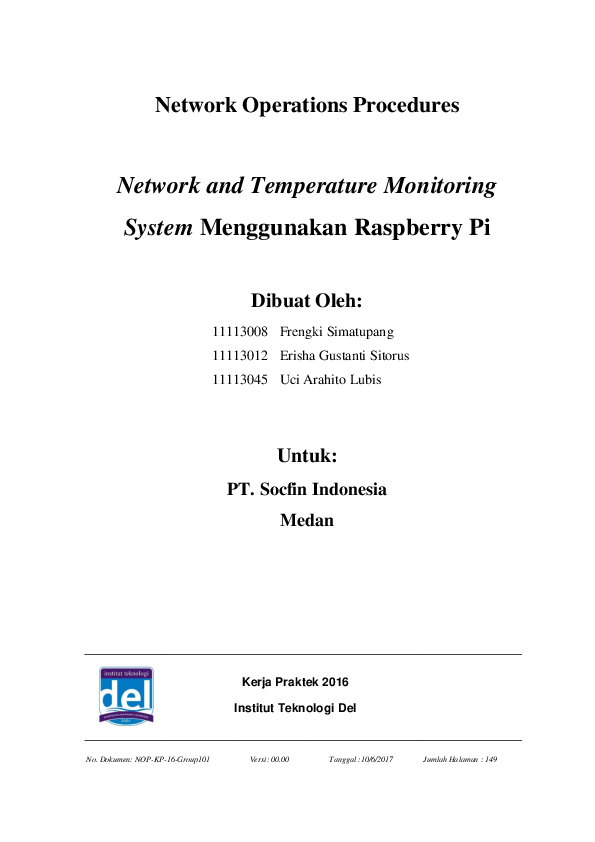 (PDF) Network Operations Procedures Network and Temperature Monitoring ...