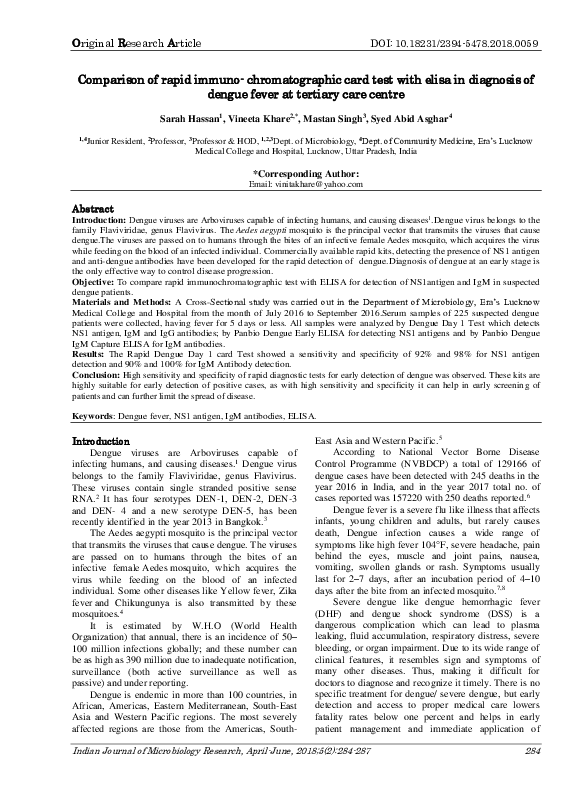 (PDF) Comparison of rapid immuno-chromatographic card test with elisa ...