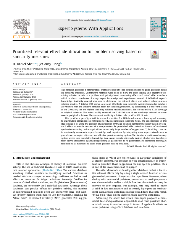 (PDF) Prioritized relevant effect identification for problem solving ...