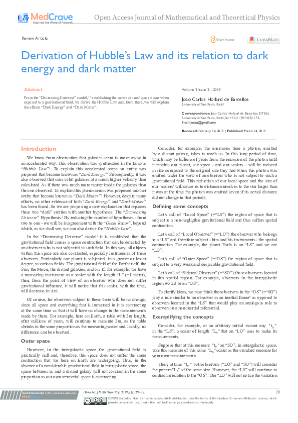 The Hubble Law Relates