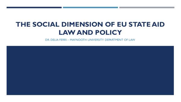 (PDF) THE SOCIAL DIMENSION OF EU STATE AID LAW AND POLICY