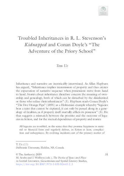 (PDF) Troubled Inheritances in R. L. Stevenson’s Kidnapped and Conan ...