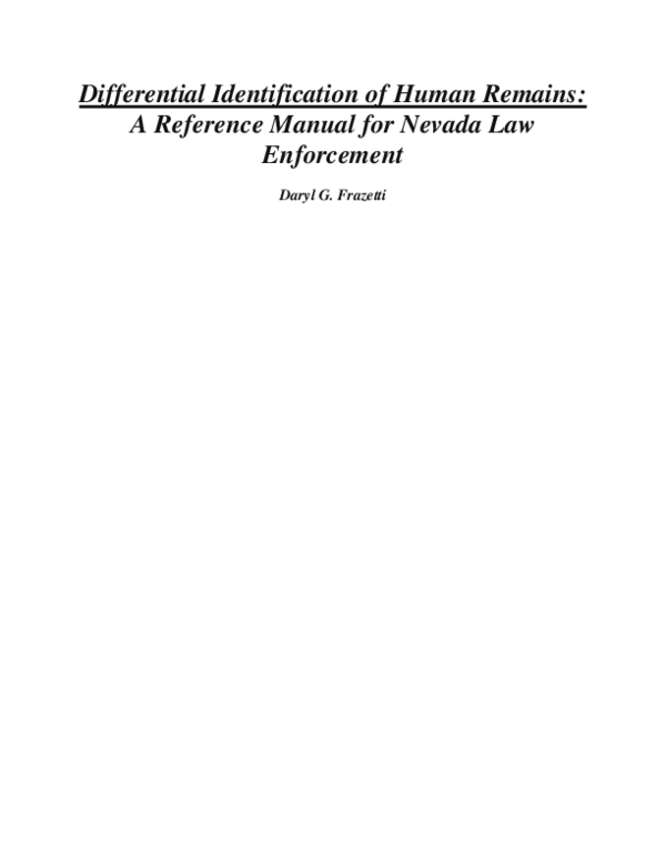 (DOC) Differentiating Human vs Non-Human Remains