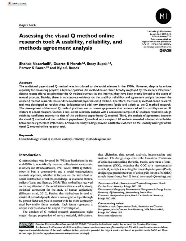 (PDF) Assessing the visual Q method online research tool: A usability ...