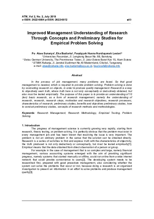 (PDF) Research Problem: Identification and Formulation | Edupedia ...