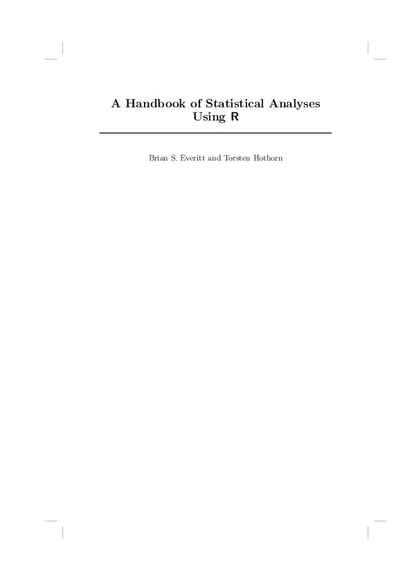 (PDF) A Handbook of Statistical Analyses Using R