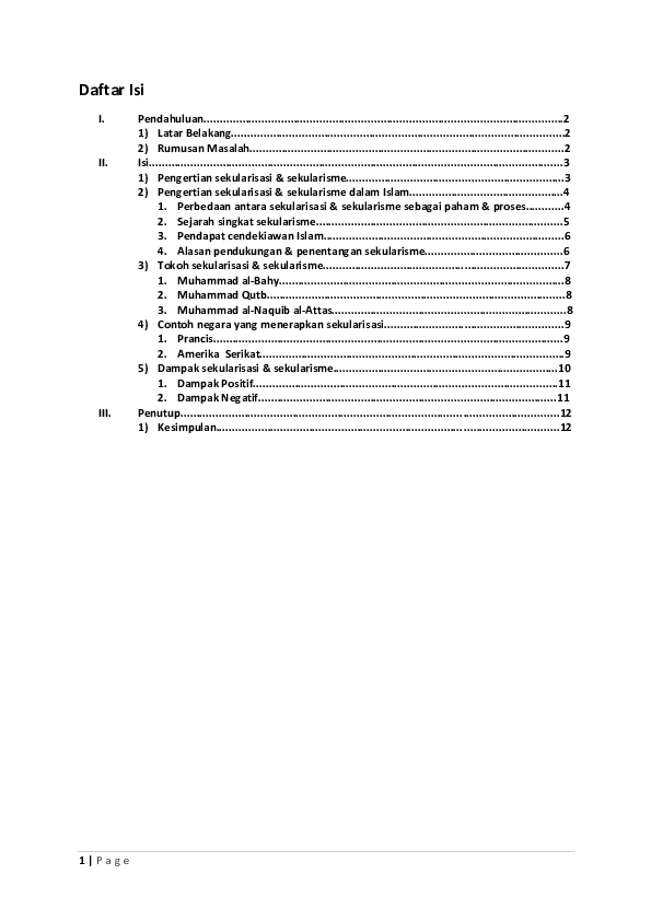 (DOC) Sekularisasi dan Sekularisme