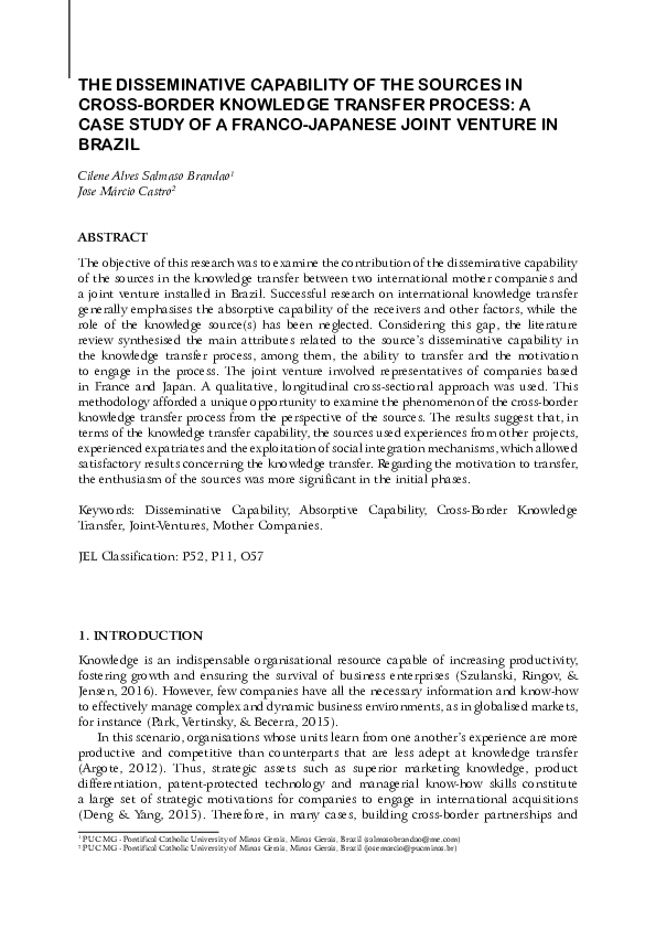 (PDF) The disseminative capability of the sources in cross-border ...