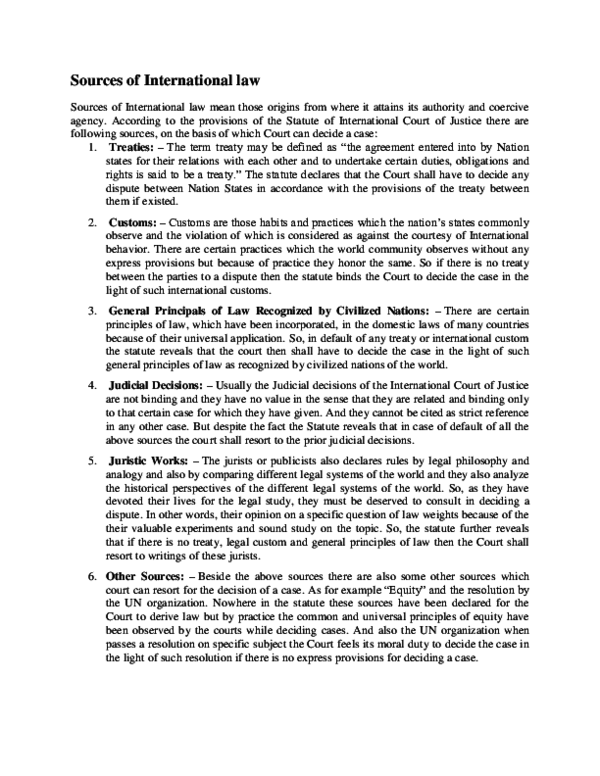 (DOC) International law LLB First Part Notes