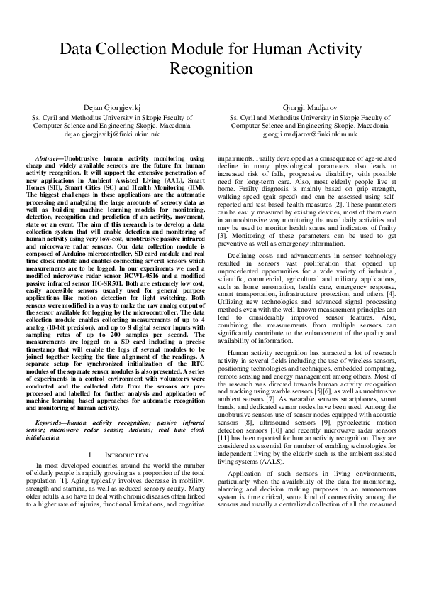 (PDF) Data Collection Module for Human Activity Recognition