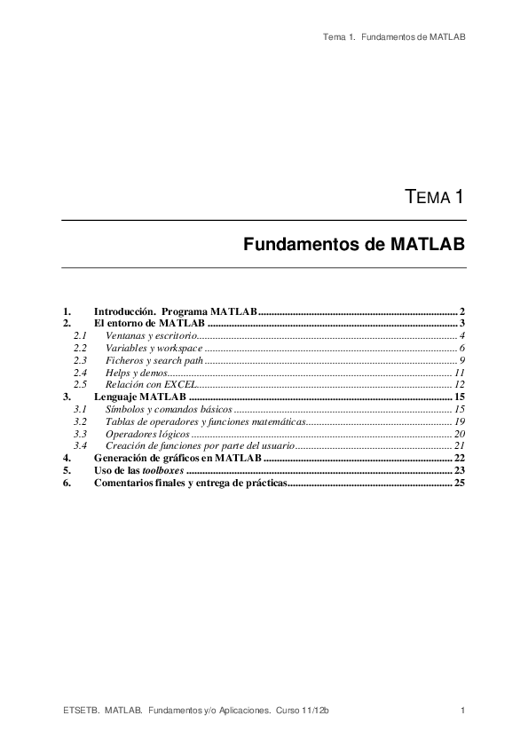 (PDF) Tema 1 fundamentos de matlab