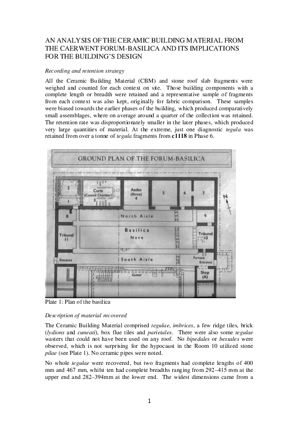 (PDF) AN ANALYSIS OF THE CERAMIC BUILDING MATERIAL FROM THE CAERWENT ...