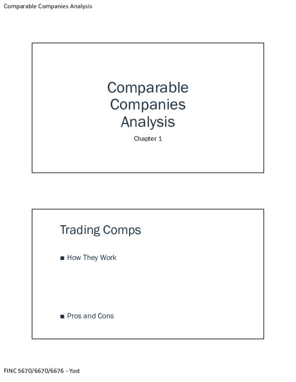 (PDF) Comparable Companies Analysis Comparable Companies Analysis ...