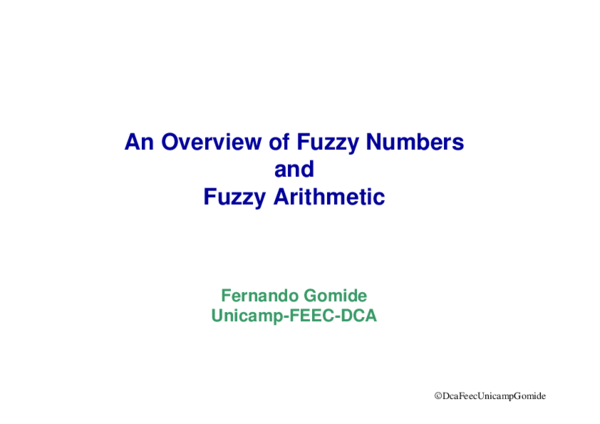 Pdf An Overview Of Fuzzy Numbers And Fuzzy Arithmetic