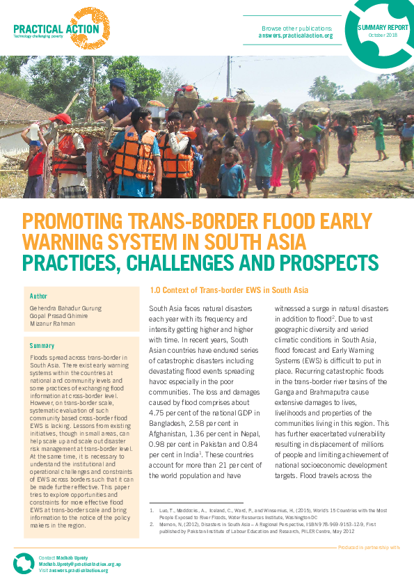 (PDF) Promoting Trans-border Early Warning System in South Asia ...