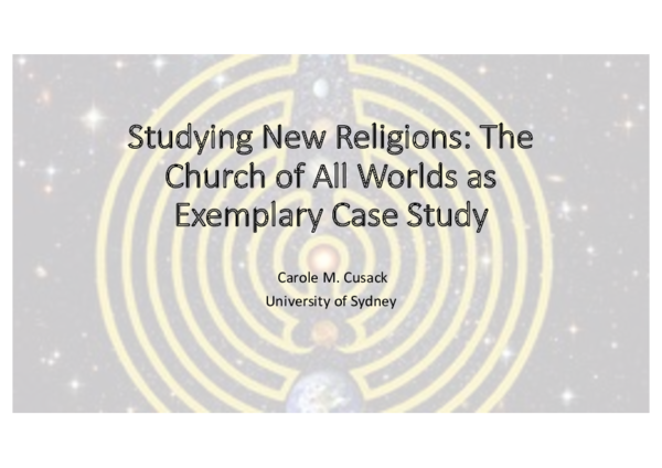 (PDF) Studying New Religions: The Church of All Worlds as Exemplary ...