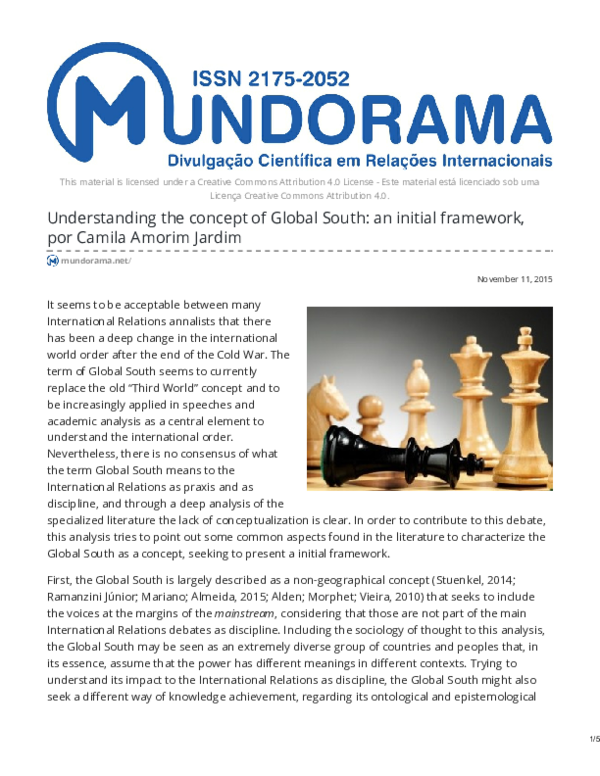 (PDF) Understanding the concept of Global South: an initial framework