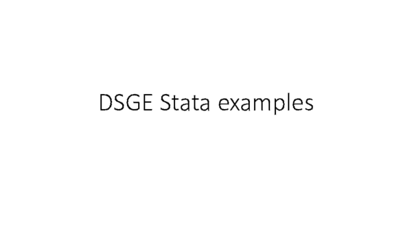 (PDF) DSGE Stata examples