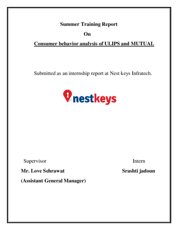 (PDF) Summer Training Report