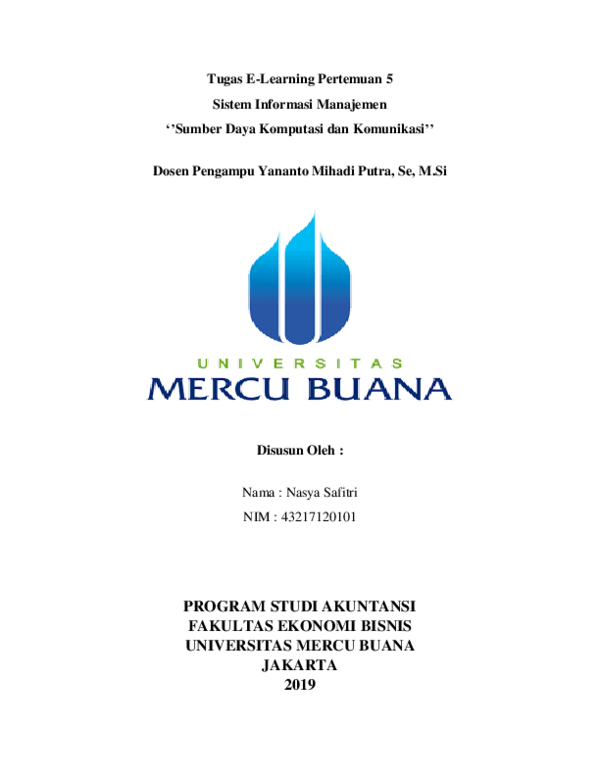 (PDF) Tugas E-Learning Pertemuan 5 Sistem Informasi Manajemen PROGRAM ...