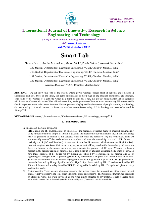 (DOC) Paper on SMART LAB(1)