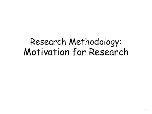 (PDF) Motivation for Research