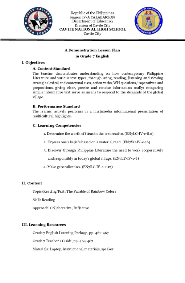 (DOC) Lesson Plan The Parable of Rainbow ColorsFINALNAPO