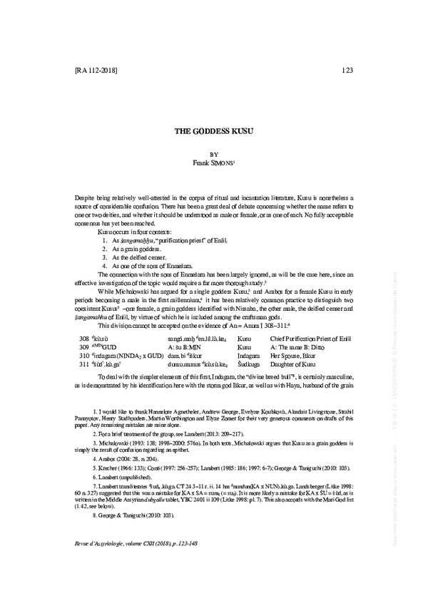 (PDF) The Goddess Kusu